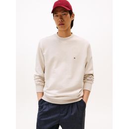 Sweatshirt Tommy Hilfiger "ESSENTIAL TERRY CREWNECK", Herren, Gr. S, heatherot oatmilk, Sweatware, Obermaterial: 100% Baumwolle, regular fit, Rundhals, Rippbündchen, Sweatshirts Sweatshirt