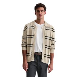 Marc O'Polo Cardigan MARC O'POLO "mit spannendem Struktur-Mix", Herren, Gr. M, medium beige, Obermaterial: 95% Baumwolle, 5% Polyester, kariert, regular fit, Rippb&uuml;ndchen, Strickjacken