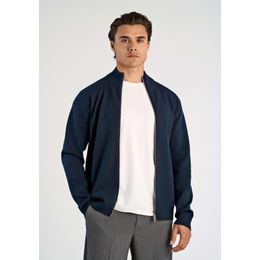 Cardigan LINDBERGH, Herren, Gr. XL, navy, Strick, Obermaterial: 52% Viskose, 26% Polyester, 22% Polyamid, unifarben, relaxed fit h&uuml;ftbedeckend, Rundhals, Rippb&uuml;ndchen, Strickjacken, mit Viskose und Rei&szlig;verschluss