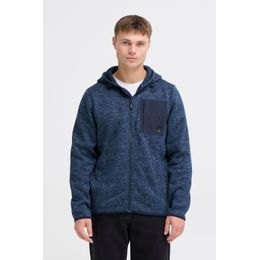 Cardigan Blend "BHMMelfex", Herren, Gr. XL, marineblaus, Fleece, 100% Polyester, meliert, normal normal, ohne Ausschnitt, elastischer Bund, Strickjacken, Gem&uuml;tliche Fleecejacke mit Taschen und Kapuze