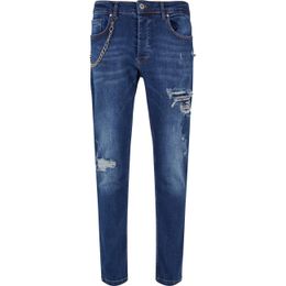 2Y STUDIOS Herren Bequeme Jeans "2Y Studios Herren 2Y Tapered Fit Jeans"blau, Gr. 31, unifarben, 97% Baumwolle, 3% Elasthan, Jeans