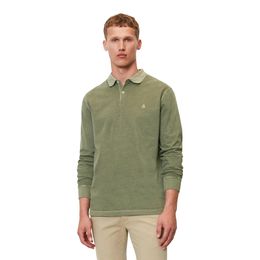 Marc O'Polo Langarm-Poloshirt MARC O'POLO, Herren, Gr. XXL, grün (olive), Jersey, Obermaterial: 100% Baumwolle, Shirts, im Washed-Look