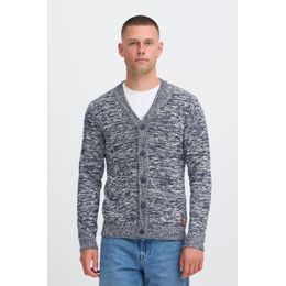 Strickjacke Blend "BHDamon", Herren, Gr. L, marineblaus, Grobstrick, 70% Baumwolle, 30% Polyester, meliert, normal normal, V-Ausschnitt, Rippstrickbündchen, Strickjacken Strickjacke, Gemütliche Strickjacke mit Knopfleiste