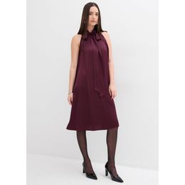 bonprix Satin Midikleid aus Viskose-Mix, braun, Viskose