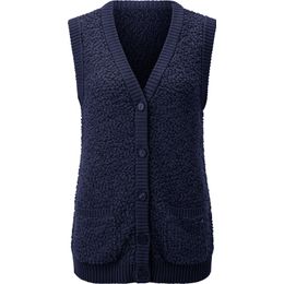 CR&Eacute;ATION L Damen Strickweste flauschig weicher Qualit&auml;t marine Gr&ouml;&szlig;e 38