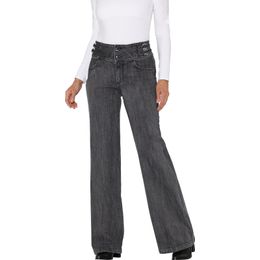 Heine Damen Bootcut-Jeans mit breitem Bund graphit denim Gr&ouml;&szlig;e 38