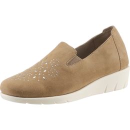 Damen Slipper camel, Gr&ouml;&szlig;e 36