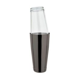 ich-zapfe Boston Shaker 28oz. - Edelstahl - GMB - Gunmetal black mit original amerikanischen Mixing Glas
