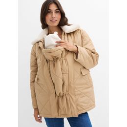 bonprix 6-in-1 Umstands-und Tragejacke mit herausnehmbarer Weste, beige, Gr.54, &Uuml;bergangsjacke f&uuml;r die Schwangerschaft und danach