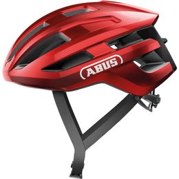 Fahrradhelm Abus "POWERDOME" Gr. M, rot, Helme, M Kopfumfang: 54cm - 58cm, gl&auml;nzend, unifarben