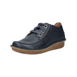 Schn&uuml;rschuh Clarks "Clarks Halbschuhe Leder", Damen, Gr. 39,5, navy, Leder, Schuhe Schn&uuml;rschuh
