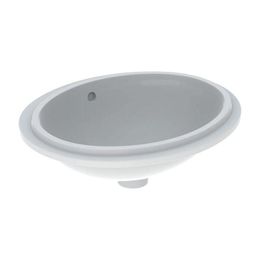 Geberit VariForm Unterbauwaschtisch 500749002 48x39cm, ohne Hahnloch, mit &Uuml;berlauf, oval, wei&szlig; KeraTect
