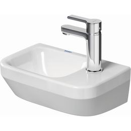 Duravit No. 1 Handwaschbecken 07453600412 36x22cm, Hahnloch rechts, ohne &Uuml;berlauf, mit Hahnlochbank, wei&szlig;