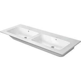 Duravit Me by Starck Möbel-Doppelwaschtisch 2336130060 130x49cm, ohne Hahnloch, mit Überlauf, Hahnlochbank, weiß