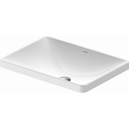 Duravit D-Neo Einbau-Waschtisch 0358600079 60x43,5cm, Einbau von oben, ohne Hahnloch und Hahnlochbank, ohne &Uuml;berlauf, wei&szlig;