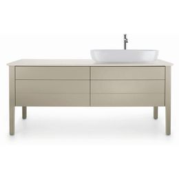 Duravit Luv Waschtisch-Konsole LU9468R1717 178,3x59,5cm, rechts, Wei&szlig; Struktur, aus Quarzstein, 1 Ausschnitt