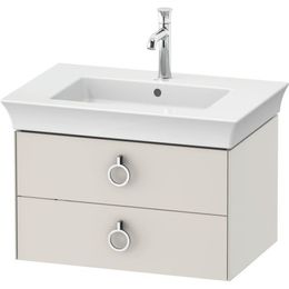 Duravit White Tulip Waschtisch-Unterschrank WT435103939 68,4 x 45,8 cm, Nordic Wei&szlig; Seidenmatt, wandh&auml;ngend, 2 Schubk&auml;sten mit Griff