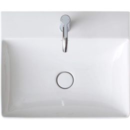 Duravit DuraSquare M&ouml;bel-Waschtisch geschliffen 2353500071 50x47cm, ohne &Uuml;berlauf, mit Hahnlochbank, 1 Hahnloch, wei&szlig;