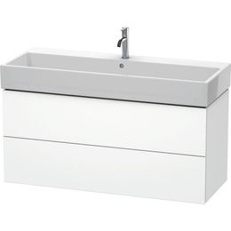 Duravit L-Cube Waschtisch-Unterschrank LC627901818 118,4x 45,9 cm, wei&szlig; matt, 2 Schubk&auml;sten, wandh&auml;ngend
