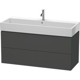 Duravit L-Cube Waschtisch-Unterschrank LC627904949 118,4x 45,9 cm, graphit matt, 2 Schubk&auml;sten, wandh&auml;ngend