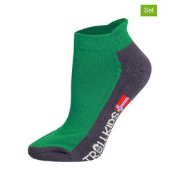 Trollkids 2er-Set: Wandersocken "Low Cut Socks II" in Grün - 34% | Größe 23-26 | Kinder-outdoor-waesche