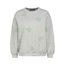 Sublevel Sweatshirt in Grau/ Gr&uuml;n - 55% | Gr&ouml;&szlig;e M/L | Damen-sweatshirts-jacken