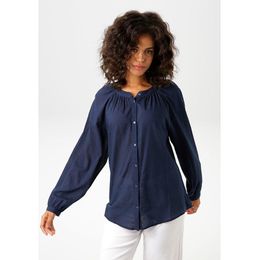 Aniston Bluse in Dunkelblau - 72% | Gr&ouml;&szlig;e 38 | Damen-blusen
