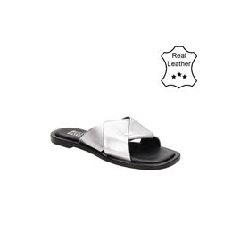 Bullboxer Leder-Hausschuhe in Silber - 46% | Größe 39 | Damen-pantoletten