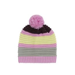 Color Kids M&uuml;tze in Rosa/ Grau/ Gelb - 12% | Gr&ouml;&szlig;e 56 cm | Kindermuetzen