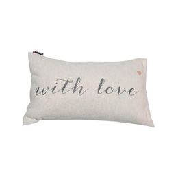 David Fussenegger Kissenh&uuml;lle "Silvretta - With Love" in Beige - 12% | Gr&ouml;&szlig;e 50x30 cm | Dekokissen