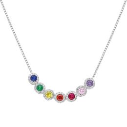 dKeniz Collierkettchen &raquo;Chakra 925/- Sterling Silber rhodiniert Zirkonia Wei&szlig;&laquo; bunt 42+3cm Moderner Schmuck