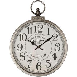 AMBIENTE HAUS Wanduhr &raquo;Wanduhr Silber 35cm&laquo; silberfarben