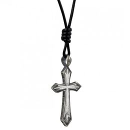 CAI CAÏ Kette mit Anhänger »925/- Sterling Silber oxidiert Kreuz« Silbergrau 55cm Modernes Kreuz