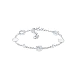 Elli Armband &raquo;Pl&auml;ttchen Kristalle Vintage 925 Silber&laquo; Silber 16 cm Elegantes Armband aus 925er Sterling Silber