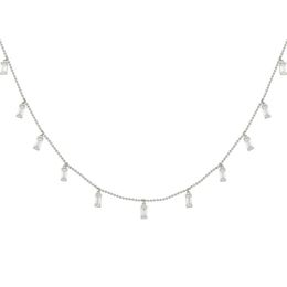 CAI CAÏ Kette mit Anhänger »925/- Sterling Silber rhodiniert Anhänger Zirkonia Baguette« weiß 40+5cm Collier mit Zirkonia Baguette Anhängern