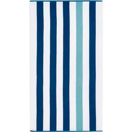 Egeria Strandtuch &raquo;BEACH CABANA STRIPE&laquo; 90x180 cm blau Frottiervelours, Obermaterial: 100% Baumwolle