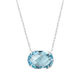 Vivance Collierkettchen &raquo;925/- Sterling Silber rhodiniert Blautopas&laquo; blau 45cm Elegantes Collier aus 925/- Sterling Silber rhodiniert