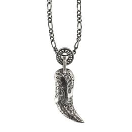 CAI CAÏ Kette mit Anhänger »925/- Sterling Silber oxidiert Tigerzahn« Silbergrau 55cm Moderner verspielter Tiegerzahn