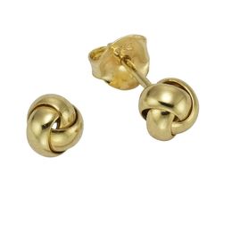 Vivance Paar Ohrstecker &raquo;925 Silber vergoldet Knoten&laquo; gelb one-size Elegante Ohrringe als Knoten mit 6mm Durchmesser