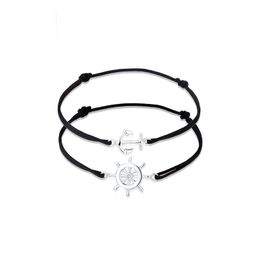 Elli Armband Set &raquo;Steuerrad Anker Partner Set 925 Sterling Silber&laquo; Silber 16 cm Armband Set f&uuml;r Damen aus 925 Sterling Silber gl&auml;nzend und zeitlos