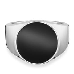 CAI CAÏ Fingerring »925/- Sterling Silber rhodiniert Onyx« weiß 058 (18,5) Schlichtes und modernes Design