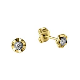 Vivance Damen Paar Ohrstecker &raquo;585/- Gelbgold bicolor mit Brillant&laquo; bunt