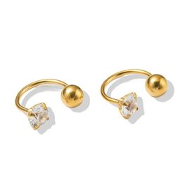 Firetti Paar Ohrstecker &raquo;Schmuck Geschenk Edelstahl Ohrschmuck Ohrringe&laquo; gelbgoldfarben-kristallwei&szlig; + kristallwei&szlig; Zeitlose Ohrstecker