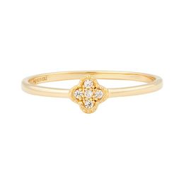 CAI CA&Iuml; Fingerring &raquo;925 Sterling Silber gelb vergoldet Clover Kleeblatt Zirkonia&laquo; gelb 054 (17,2) Ring aus 925 Silber gelb vergoldet mit Zirkonia