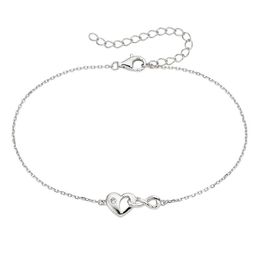 Bruno Banani Silberarmband &raquo;Schmuck Geschenk mit Herz und Unendlichkeitsschleife/Infinity&laquo; silberfarben-kristallwei&szlig; + kristallwei&szlig; 24 cm Edles...