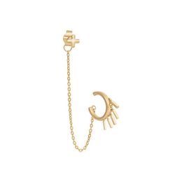 CAI CA&Iuml; Single-Ohrstecker &raquo;925 Sterling Silber vergoldet mit Ear Cuff und Anh&auml;ngern&laquo; gelb one-size Single Ohrring aus 925 Sterling Silber vergoldet