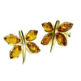 OSTSEE-SCHMUCK Paar Ohrstecker &raquo;Ohrstecker Schmetterling Ohrstecker Schmetterling&laquo; 7 x 3 mm Sch&ouml;ne Ohrstecker mit 7 x 3 mm gro&szlig;en Bernsteinen