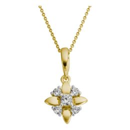 Firetti Kettenanhänger »Schmuck Geschenk Gold 333 Halsschmuck Anhänger Blume« () gelbgoldfarben-weißgoldfarben + W = weiß Moderne Herzen mit...