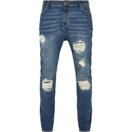 Urban Classics Bequeme Jeans &raquo;Herren Heavy Destroyed Slim Fit Jeans&laquo; 1 Stk. blue-heavy-destroyed-washed 29/32 - L&auml;nge 32 L&auml;nge 32 29/32 Slim Fit...