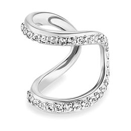 CAI CA&Iuml; Paar Ohrstecker &raquo;925 Silber rhodiniert Topas wei&szlig;&laquo; wei&szlig; + wei&szlig; one-size Ear Cuff in geschwungener Form
